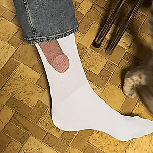 Men's and Women's Fun Formal Socks Pattern Fun Casual Socks Bag Cotton Novelty Show Off Socks,1PC (White, One Size)