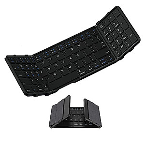 Blesid Foldable Bluetooth Keyboard with Number pad, Seamless, Ultra Light(8.3oz) Full Size Folding Wireless Keyboard with Numeric keypad, Windows, Mac OS, iOS, Android, Tablets, Laptops, PC
