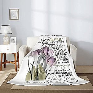 Flannel Blanket to My Mom from Daughter Son, I Love You Mom Blanket Birthday Gifts for Mom, Soft Couch Bed Throw Blanket to My Mom Fleece Blanket Soft Warm Bed Blanket Bed Flannel Throws 60x50 in