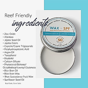 Reef Safe Sunscreen SPF 50 Mineral Face Balm, Hawaii & Mexico Approved, Biodegradable, Zinc, Allantoin, Oxybenzone & Octinoxate Free, Water Resistant, Biodegradable, Natural Ingredients by Coral Safe