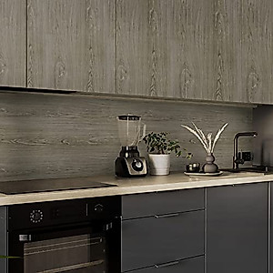 Peel and Stick Wallpaper Wood Contact Paper Gray Brown Removable Self-Adhesive Contact Paper Wood Grain Contact Paper for Cabinets Desks Decorative Home Furniture 78.7"x17.7"