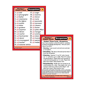 Super Duper Publications | Webber® Occupations Careers Photo Flash Card Deck 2nd Edition | Educational Learning Resource for Children