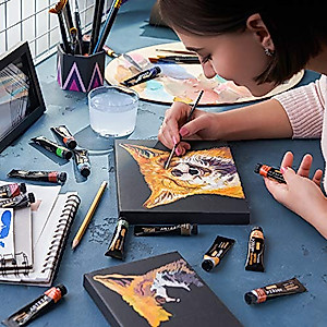 ARTEZA Gouache Paint, 24 Colors, 12ml, 0.4 US fl oz Tubes, Water-Based Paint for Canvas and Paper, Art Supplies for Professionals, Students