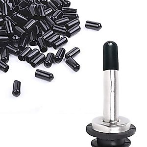 200Pcs liquor spout covers,Pourers Spouts Covers Dust Rubber Caps for Olive Oil Liquor Bottles (Black)