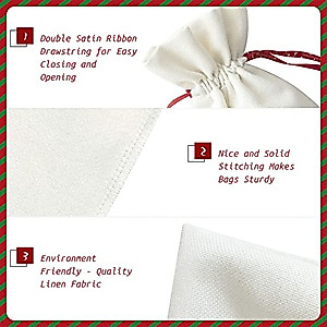 Drawstrings Christmas Gift Bags Snow-Fluttering-Plum Presents Wrapping Bags Xmas Gift Wrapping Sacks Pouches Medium