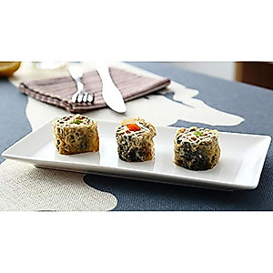 Foraineam 4 Pack Porcelain Serving Platters 10-1/4 x 5 inch Rectangular Serving Trays, Dessert, Appetizer, Salad Side Plates