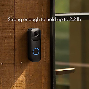 Wasserstein No-Drill Mount Compatible with Blink Video Doorbell - Wall Mount/Mounting Bracket for Blink Security Wireless System (Black)
