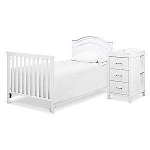 DaVinci Charlie 4-in-1 Convertible Mini Crib and Changer Combo in White, Greenguard Gold Certified