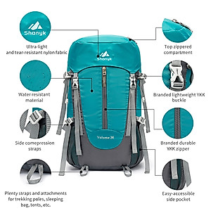 JEBATOXI 36L Waterproof Lightweight Hiking Backpack Daypack with Rain Cover for Backpacking Travel Climbing Camping Skiing