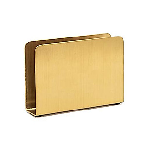 Gold Napkin Holder Freestanding Steel Tissue Dispenser Paper Napkin Holder for Dining Table Kitchen Countertop Guest Towel (Square)