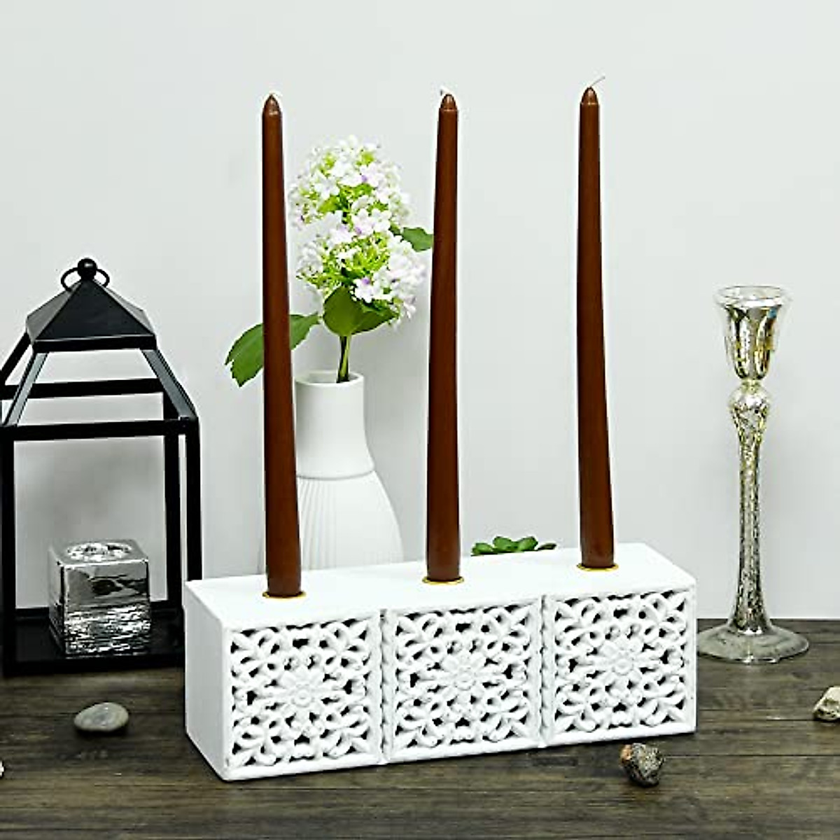 Zest Candle 12-Piece Taper Candles, 12-Inch, Brown