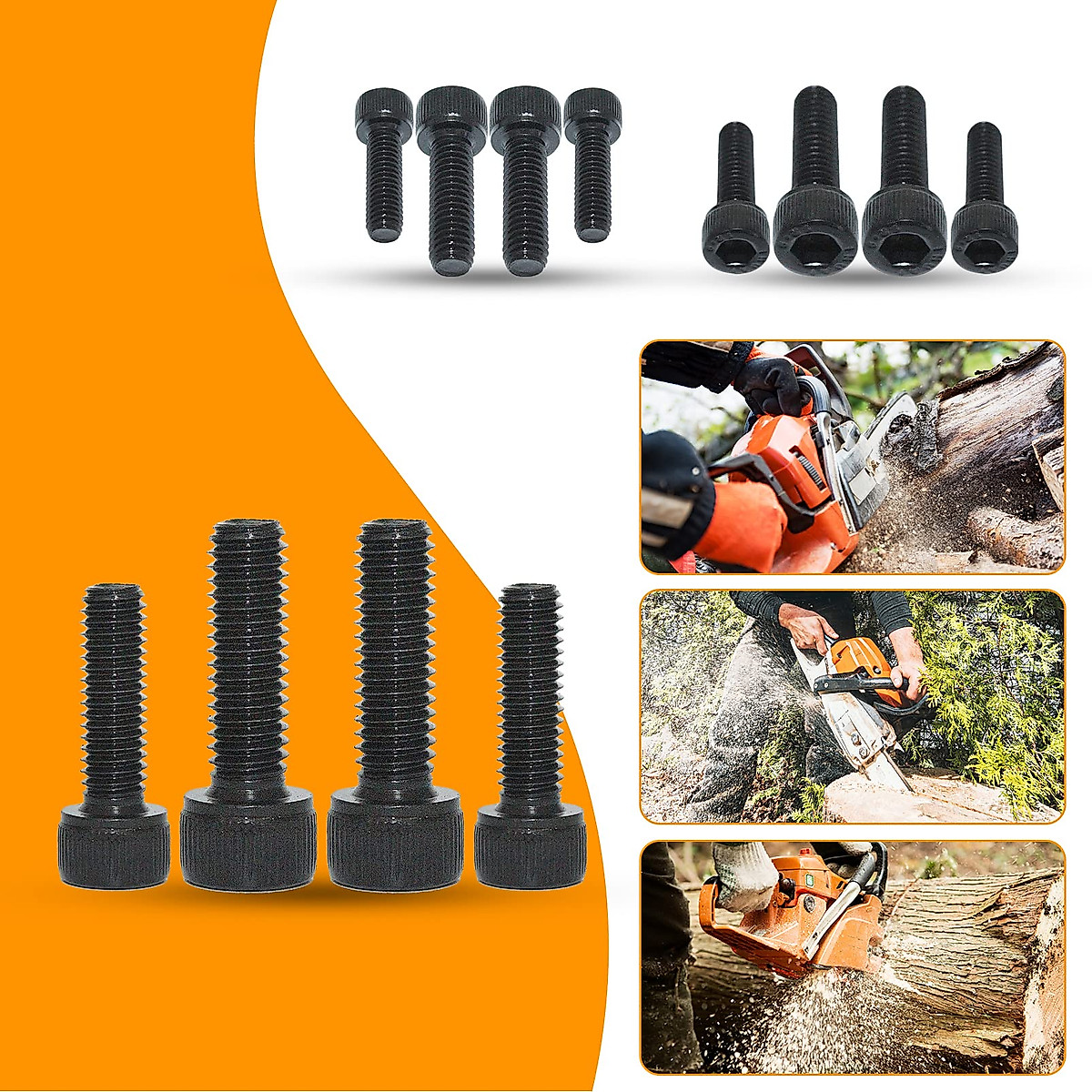 Muffler Screw Bolt Kit For HUSQVARNA 61 268 272 K 362 365 371 372 372XP 385 385XP 390 390XP Gas Chainsaw 725536955, 725537055