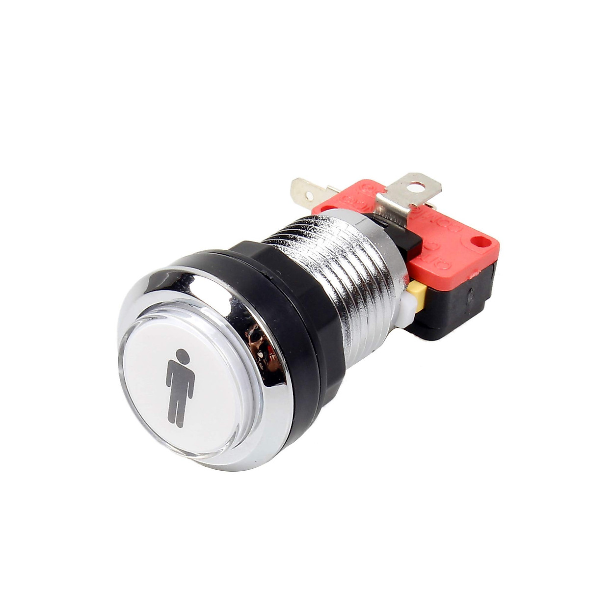 EG STARTS Arcade Buttons Chrome Silver Plated 5V / 12V LED Illuminated Push Button 1P / 2P Player Start Buttons / 2X Coin Buttons Compatible MAME/Jamma/Fighting Games/Arcade Video Games Kit Part
