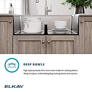 Elkay Crosstown ECTSRA33229TBG1 Equal Double Bowl Dual Mount Stainless Steel Kitchen Sink Kit with Aqua Divide