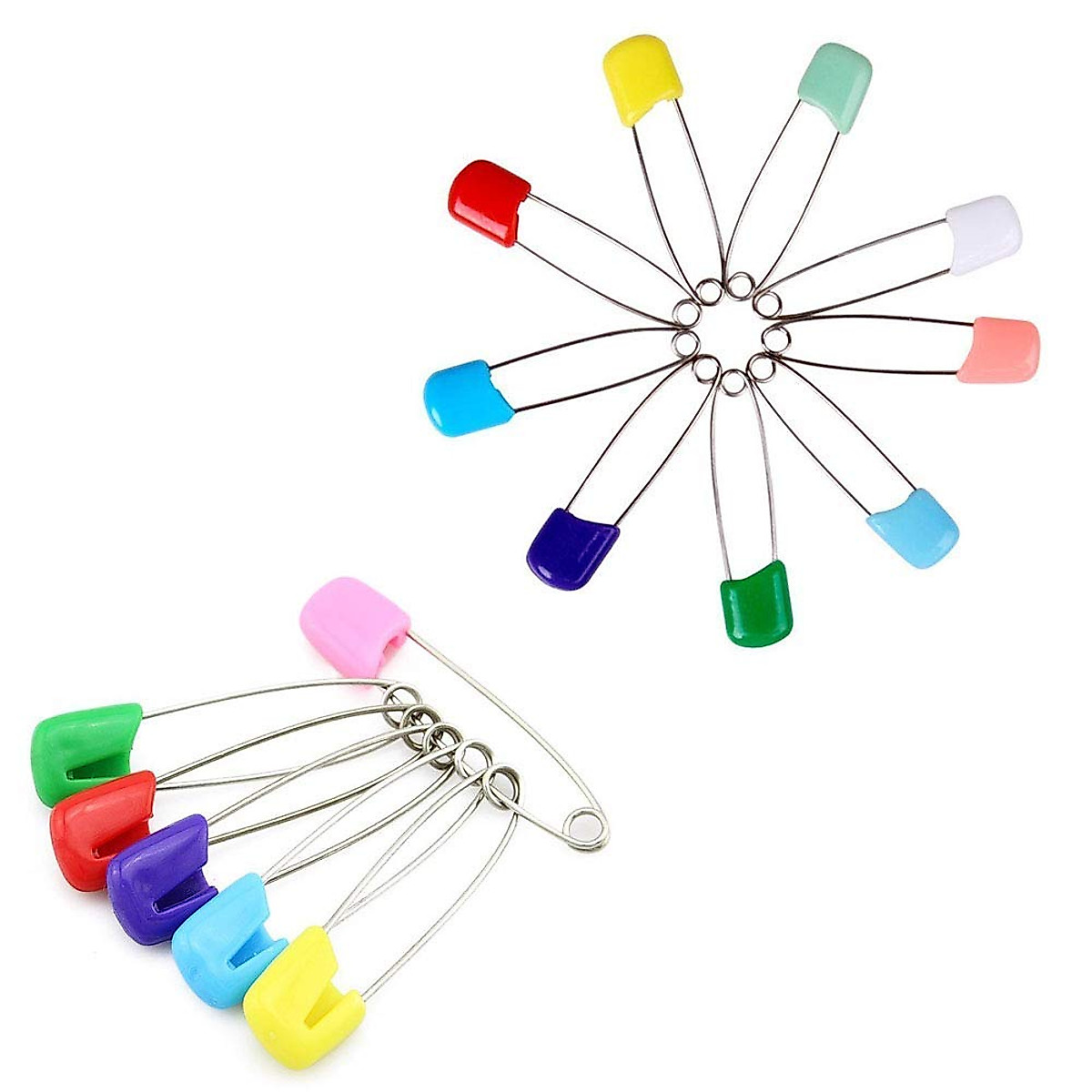 Newsfana Diaper Pins Stainless Steel Traditional Safety Pin (Asst) 100PCS