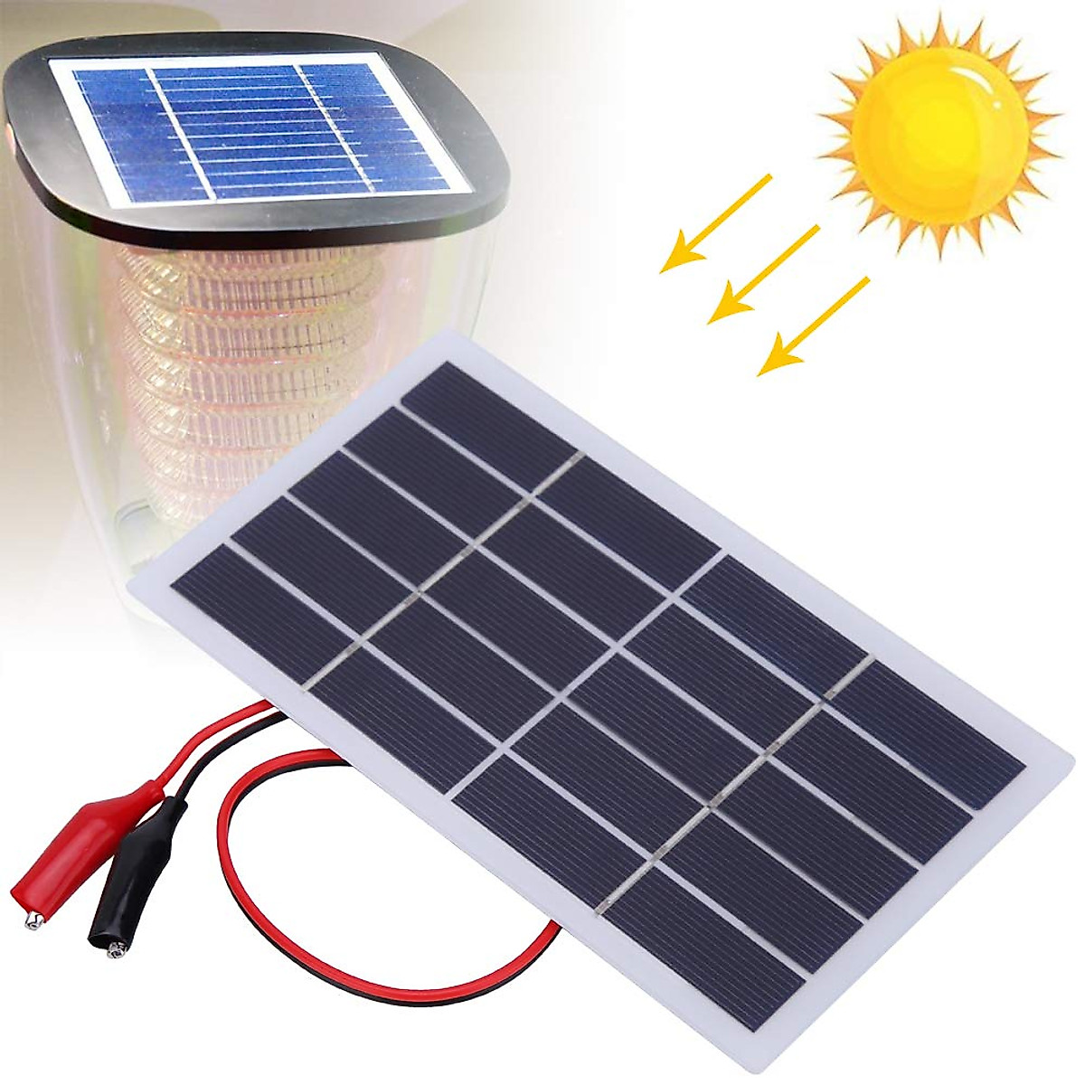 JUnYuKj 2W 5V Polysilicon Solar Panel, Solar Laminate, DIY Solar Panel, Convenient Solar Panel for Camping and Picnic