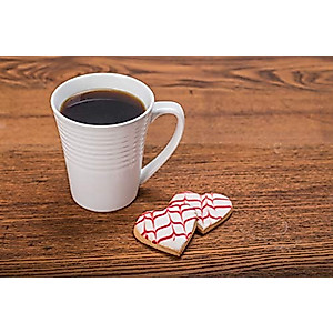 BIA Cordon Bleu White Porcelain Ribbed Coffee Mug, 1 Size, Set of 4