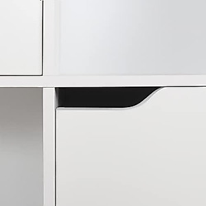 Aybihous3 Storage Bookcase with 6 Cube Organizers,3 Cabinets with Doors and 3 Open Cubes Book Display Shelves 3 Tiers,Storage Case Bookshelf for Living Room/Bedroom/Study/Office/Library,White On-Site