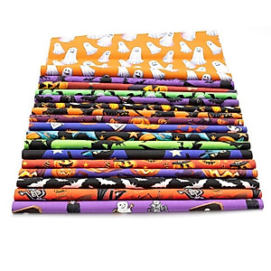 17 Piece Halloween 1 Jelly Roll 2.5"x44" pre-Cut 100% Cotton Fabric Quilting Strips, Halloween Fabric, Jelly Roll Fabric, Halloween Bundle Fabric, DIY Craft