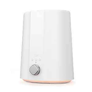 Humidifiers for Bedroom, 28dB Quiet Ultrasonic Baby Humidifier, 2.5L Cool Mist Humidifiers for Large Room Home Plants Kids, Night Light, 4 Timing, Auto Shut-Off 30H Humidifying Christmas (White)