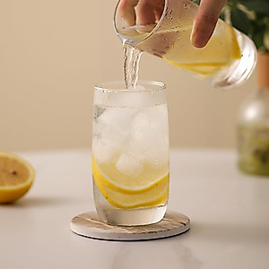 LIFVER Drink Coasters with Holder, Absorbent Coaster Sets of 6, Marble Style Ceramic Drink Coaster for Tabletop Protection,Suitable for Kinds of Cups, Wooden Table, Cool Home Decor, 4 Inches