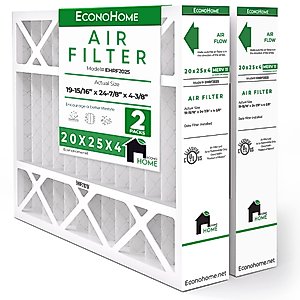 EconoHome 20x25x4 AC Furnace Pleated Air Filter MERV 11 Replacement – Allergen Defense, 2 Pack, Fits Lennox (X6673), Honeywell (FC100A1037) filters. (Actual size: 19.94 x 24.86 x 4.36 Inches)
