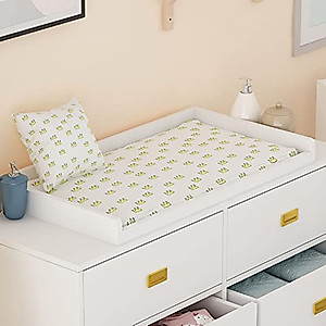 DiDuGo Nursery Dresser Changing Table Dresser with 6 Drawers, Gold Metal Handles, for Nursery Room White (45.1" W x 18.9" D x 32.9" H)