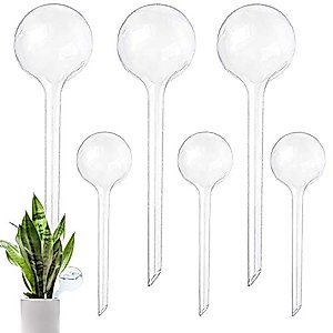 Jnynhha 6PCS Clear Plant Watering Bulbs,Automatic Watering Globes,Plastic Self Watering Bulbs Ball for Plant,Garden,Indoor Outdoor Decoration