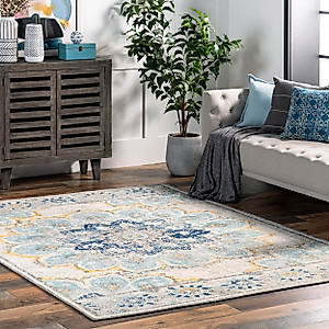nuLOOM Kiyoko Vintage Floral Accent Rug, 3x5, Blue