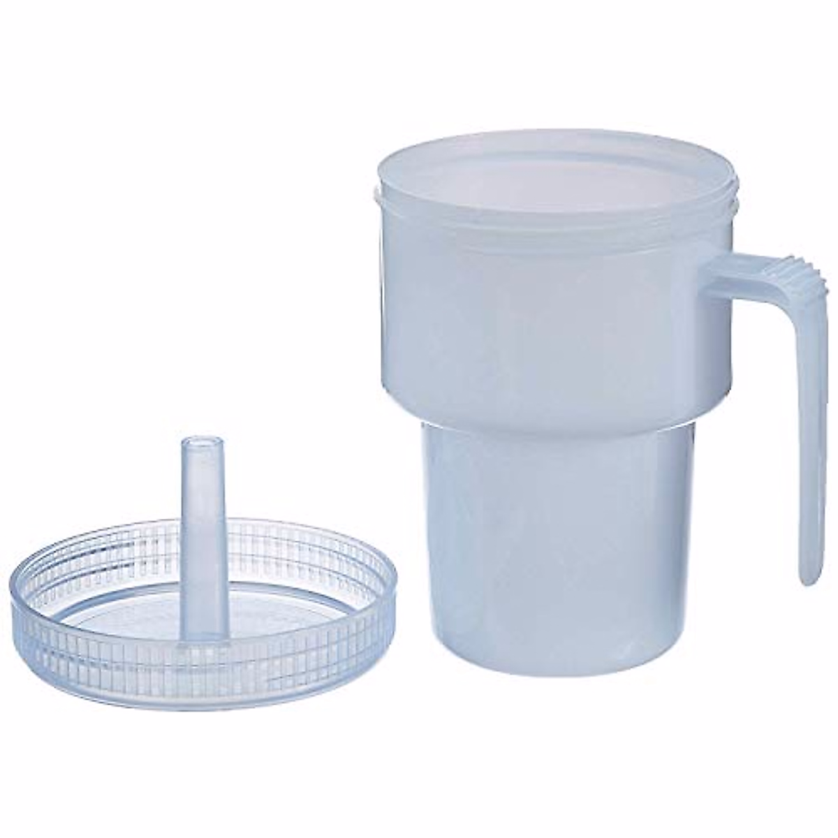 Sammons Preston Kennedy Cup, Spillproof Adult Sippy Cup with Handle & Secure Lid, 7 oz. No Spill Cups to Drink Warm & Cold Liquids Lying Down,Daily Living Glasses for Disabled & Elderly with Weak Grip