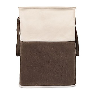 BIRDROCK HOME Square Cloth Laundry Hamper with Handles - Dirty Clothes Sorter - Easy Storage - Foldable - Brown and White Canvas