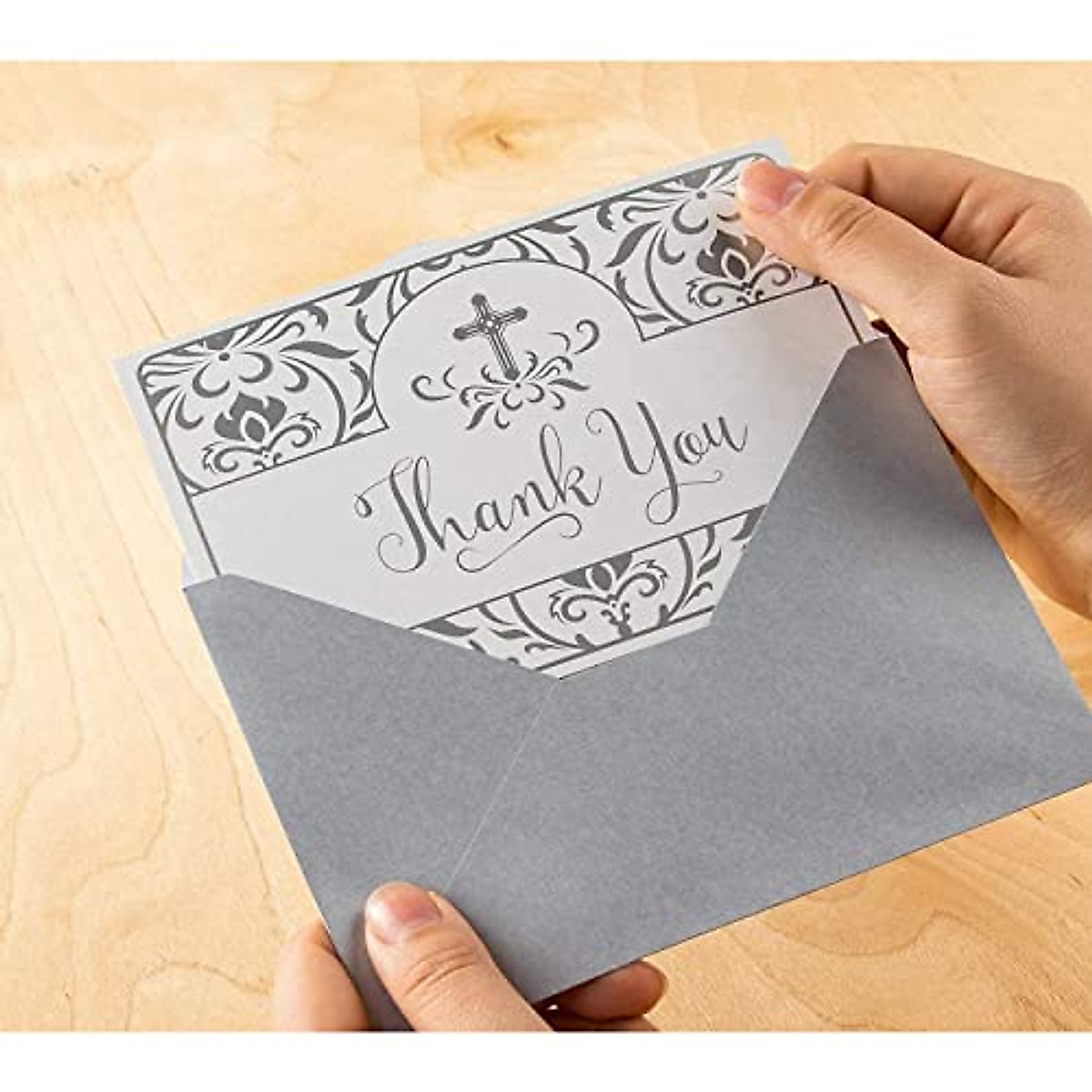 Thank You Postcard Set with Envelopes, Religious Greeting Cards, Floral Design (48 Pack)
