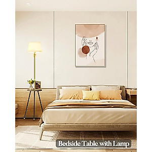 bulbeats 61IN Dimmable Floor Lamp with Shelves, Display Shelf Floor Lamp with Fabric Shade, E26 Bulb, Corner Storage Standing Tall Lamp for Living Room, Bedroom, Office, Bedside