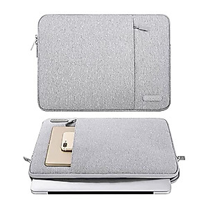 MOSISO Laptop Sleeve Bag Compatible with MacBook Air/Pro, 13-13.3 inch Notebook, Compatible with MacBook Pro 14 inch 2023-2021 A2779 M2 A2442 M1, Polyester Vertical Case with Pocket, Gray
