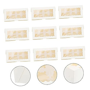 UPKOCH 10pcs Boxes Cake Muffin Box Disposable Food Containers Clear Cake Box Mini Cake Boxes Paperboard Paper Gift Boxes Paper Cookie Boxes Pastry Packaging Box Cake Container Cupcake Box