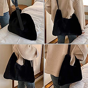 TENDYCOCO Crossbody Bag Faux Fur Shoulder Bag Fuzzy Tote Bag Hobo Bag Fluffy Purse Furry Handbag for Women