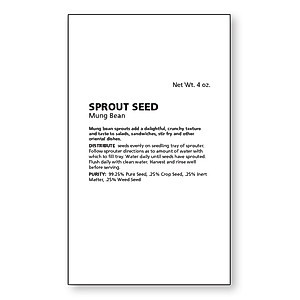 Burpee Mung Bean Sprout Seed Seeds 4 ounces of seed