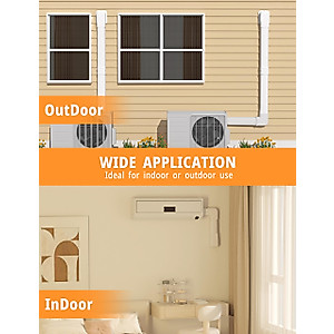 Sanewix 4"7.5 Ft Mini Split Line Set Cover Kit,Decorative Pump Covers, AC Line Cover, for Mini Split Air Conditioner,Central AC,Heat Pump