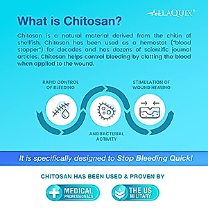 AllaQuix High Performance Stop Bleeding Gauze - Large (2"x2"Square) - (10-Pack) Professional-Grade First-Aid Hemostatic Gauze (Blood Clotting Bandage)