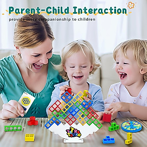 Btolin 48pcs Tetra Tower Balance Stacking Attack Block Game, Tetris Swing Terra Tower, Family Board Games for Kids & Adults, Team Building Parties Travel Toy