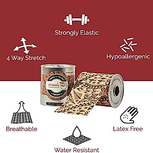 Dynamic Tape | Biomechanical Adhesive Tape | Physio Tape for Knee, Ankle, Shoulder, Leg, Muscle Support | Sports Tape for Football, Rugby, and More - Ideal for Athletes | Black 2" x 16.4 ft Roll