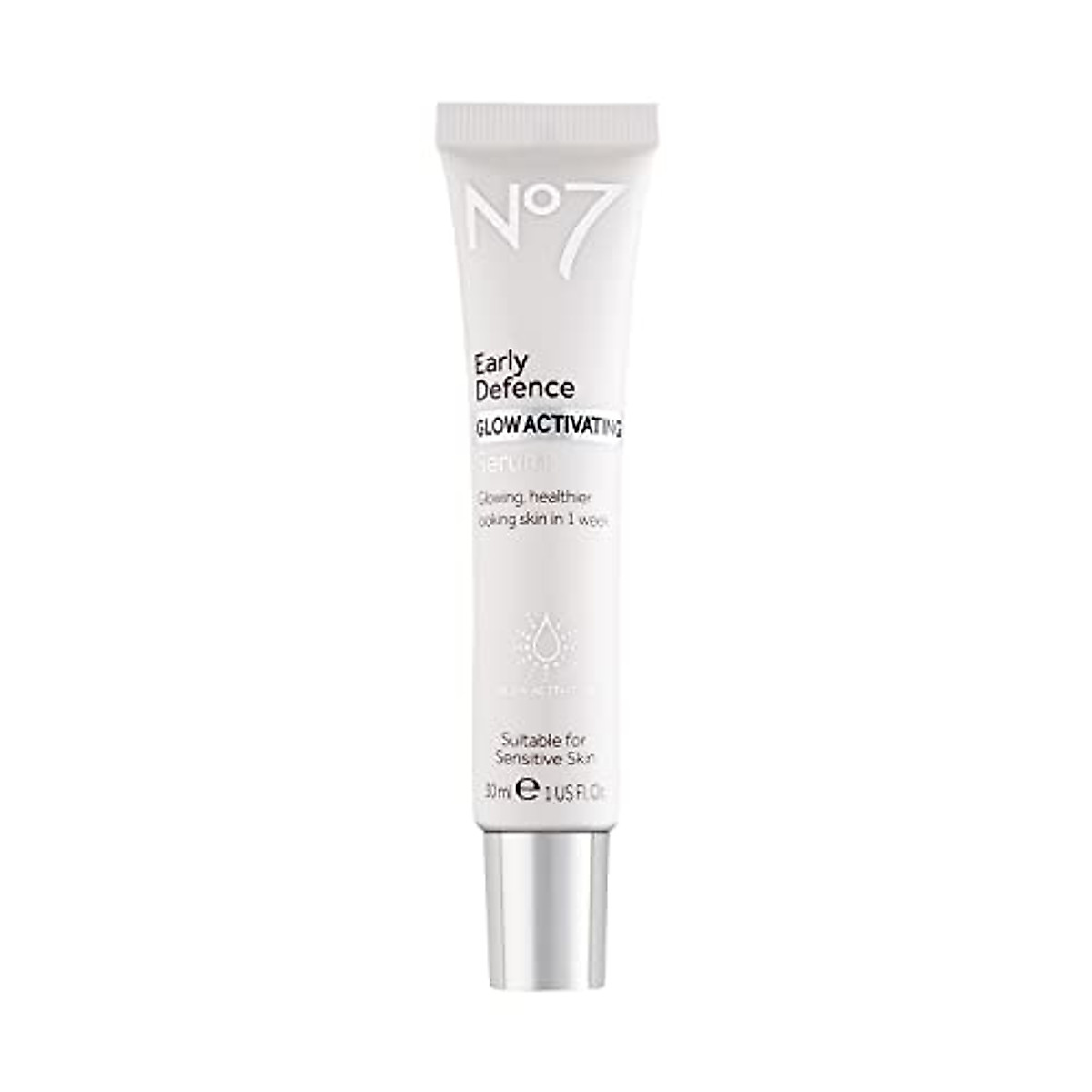 No7 Early Defense Glow Activating Serum - Anti Aging Serum with Peptides for Fine Lines and Wrinkles - Healthy Looking Skin Glowing Face Serum (50 ml)