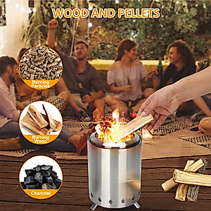 Smokeless Steel Table Top Fire Pit - Portable Wood Burning Mini Fire Pit with Storage Bag, Removable Ash Pan for Garden Bonfires