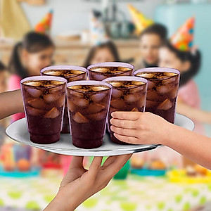 Acrimet Plastic Cup, Reusable, 10oz | 300ml, Tumbler Water, Machine Washable, Stackable Beverage Tumblers, Drinking Cup, Shatterproof, Durable (Purple Color) (Set of 10)