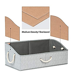 Kntiwiwo Closet Storage Bins Foldable Trapezoid Storage Baskets Fabric Storage Bins for Shelves,Organization with Handles, Gray, 4-Pack