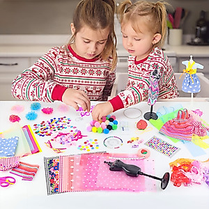 Ecore Fun 448 Pcs Fashion Design Kit for Girls Doll Accessories DIY Set Creativity DIY Arts & Crafts Toys with Mannequins Gift for 6-8 8-12 Year Old Girl