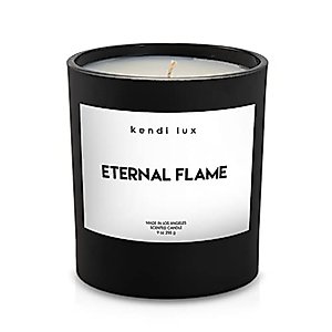 KENDI LUX | Luxury Scented Candles for Home | Jasmine Vanilla Scented Hand Poured Soy Blend Candle, Long Lasting 50 Hours Burn Time | Matte Black Jasmine Candle for Home 8 oz - Eternal Flame