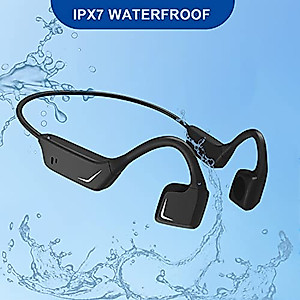 Open-Ear Wireless Bluetooth Bone Conduction Sport Headphones coclear Sweat Resistant Wireless Earphones with LED Light for Night Running Built (2)