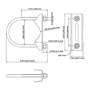Aimeboost 2 PCS Stainless Steel Antenna Mount Clamp U-Bolt Mounting Hardware（All Nuts and gaskets are Made of Stainless Steel） Antenna Mast Clamp V Jaw Bracket Accessories for Outside Home Antenna