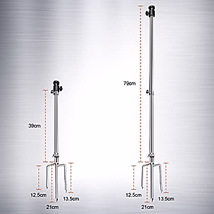 Adfitjo Game & Trail Camera Mount, Thickened Collapsible Stainless Steel Bracket, 360 Degree Adjustable Universal Screw Connection 1/4''-20 (6mm), for Mounting Trail Cameras, Solar Panels, etc.